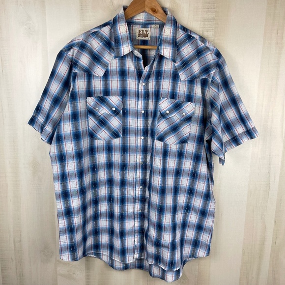 Ely Cattleman | Shirts | Vintage Ely Cattleman Short Sleeve Western ...